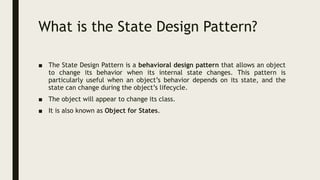 State Design Pattern in GOF Design Patterns | PPT