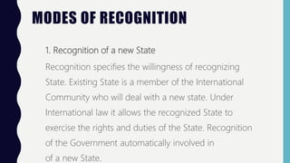 State recognition in public international law | PPTX