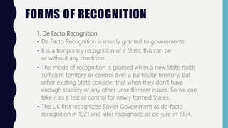 State recognition in public international law | PPTX