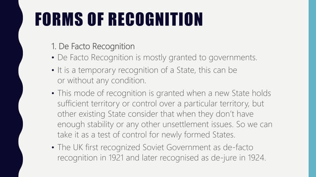 State recognition in public international law | PPTX | Political Issues ...