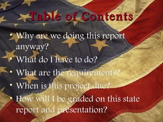 State report presentation introduction | PPT