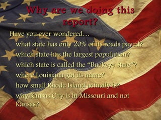State report presentation introduction | PPT