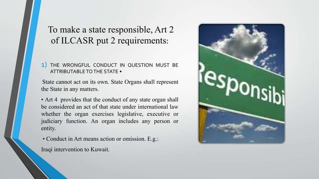 State responsibility in international law | PPTX | Law