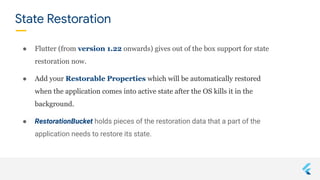 Introduction to State Restoration in Flutter | PDF