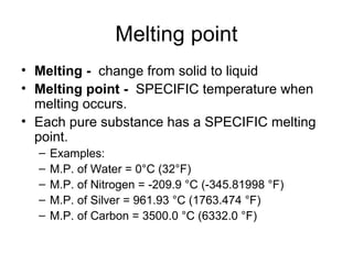 Melting Point Examples