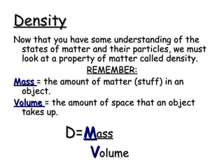 State Of Matter And Density