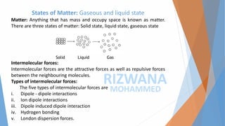 1st Lecture on States of Matter | Chemistry Part II | 11th Std | PPT