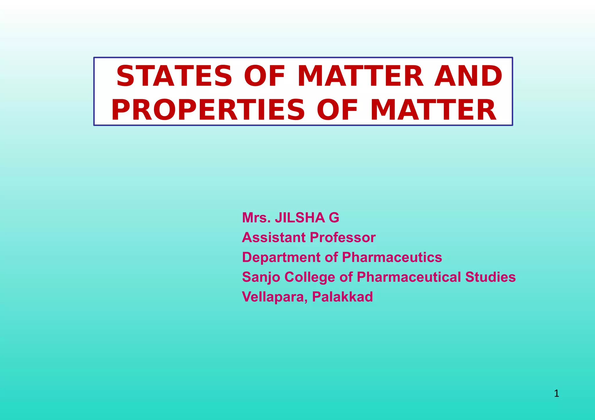 States of matter and properties of matter | PDF