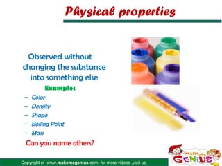 Chemical Properties Examples For Kids