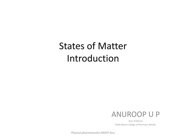 States of matter Introduction | PPT