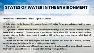 States of Water and their various forms | PPT