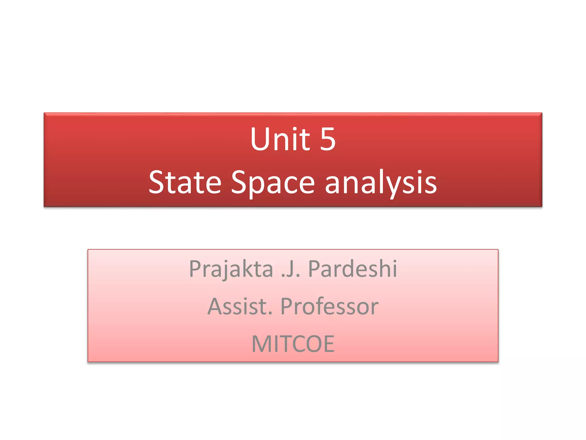 State Space Analysis Shortcut Rules Control Systems Ppt