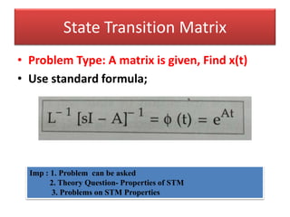 State space analysis shortcut rules, control systems, | PPTX