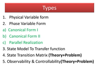 State space analysis shortcut rules, control systems, | PPTX