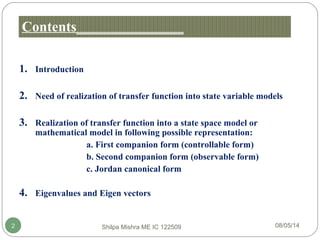 State space analysis, eign values and eign vectors | PPT