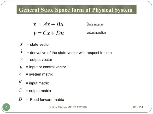 State space analysis, eign values and eign vectors | PPT