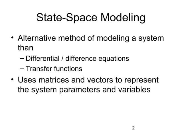 State Space Modeling Introduction Ppt Programming Languages Computing