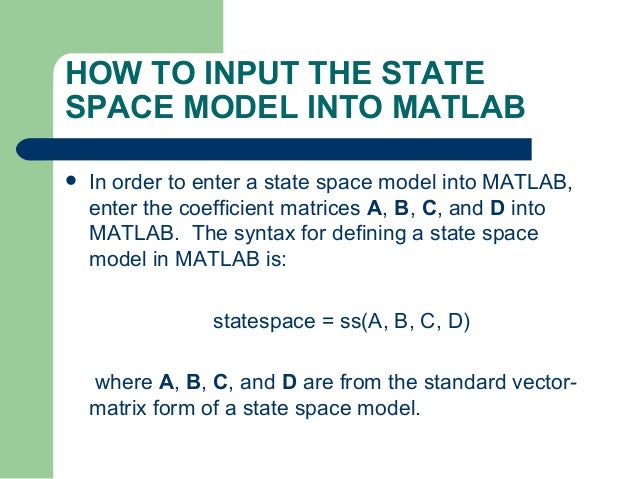 State space models