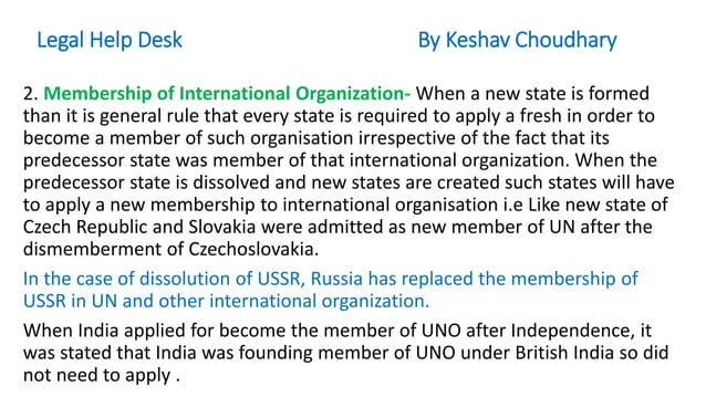 State succession,Kinds, Theories & consequences of state succession ...