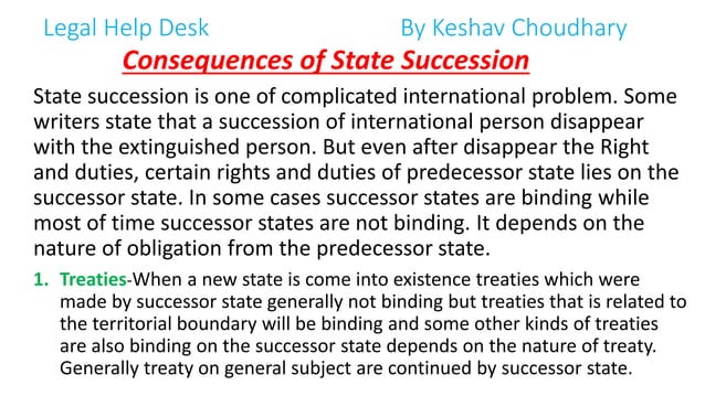 State succession,Kinds, Theories & consequences of state succession ...