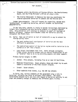 State supported terrorism by Iran, Syria and Libya - CIA DOC - 1985 | PDF