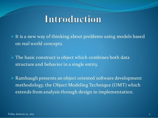 Some Basic Concepts Of Object Oriented Methodology