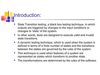 State transition testing-software_testing | PPT