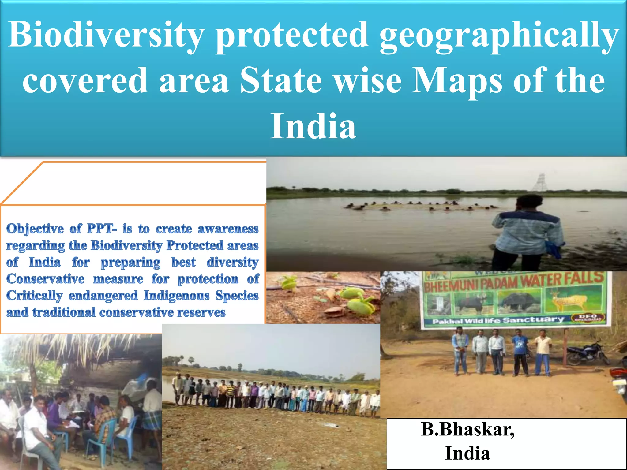 State wise biodiversity protected areas of the india | PPTX