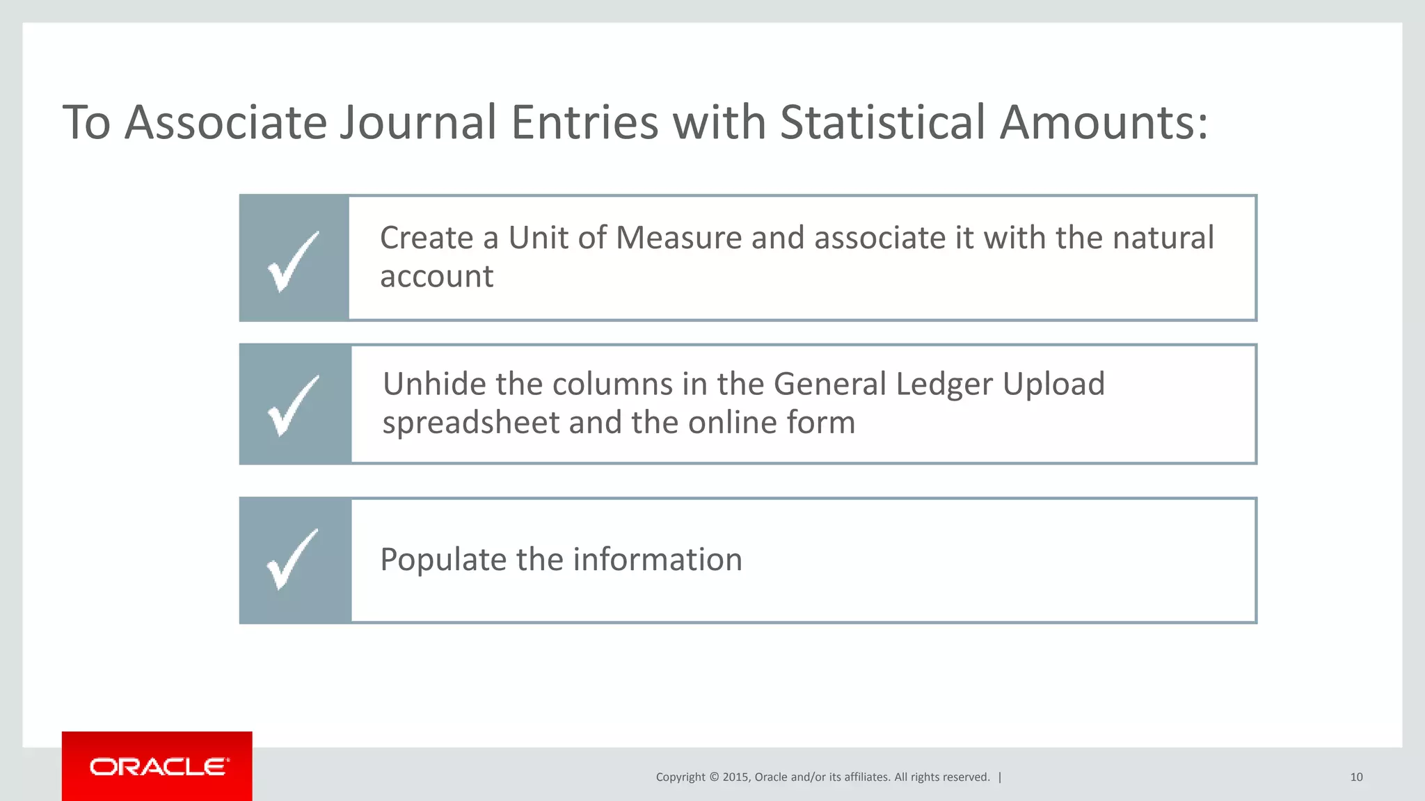 Statistical Accounts and Data in Oracle Cloud General Ledger | PPTX