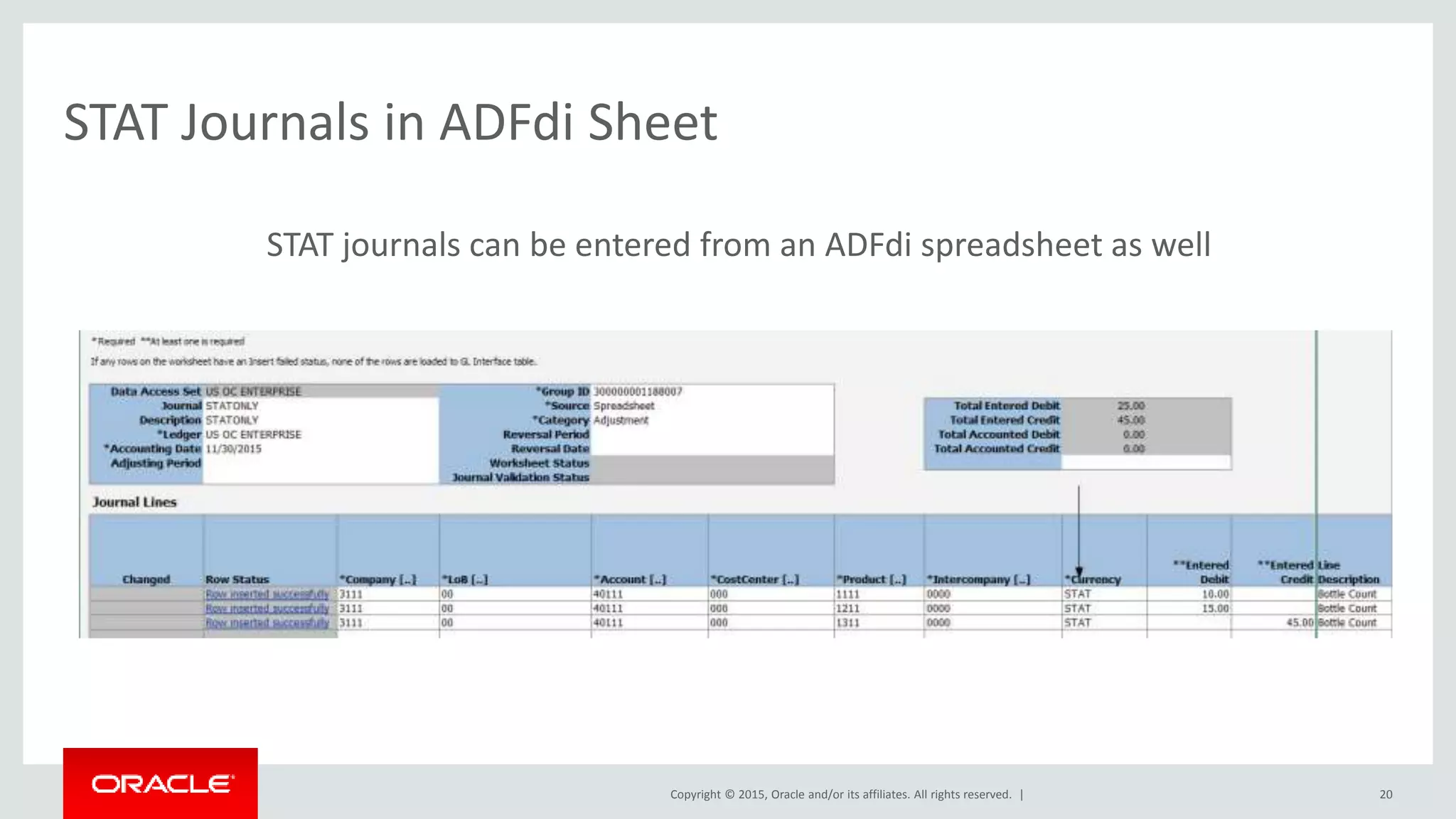 Statistical Accounts and Data in Oracle Cloud General Ledger | PPTX
