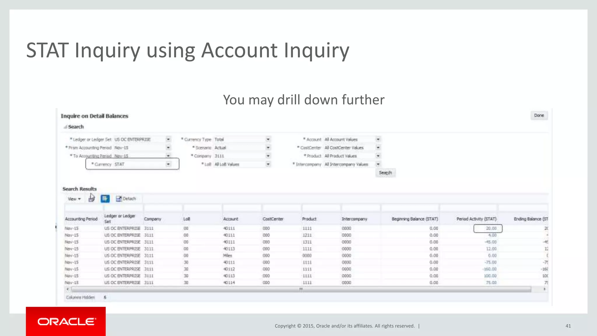 Statistical Accounts and Data in Oracle Cloud General Ledger | PPTX