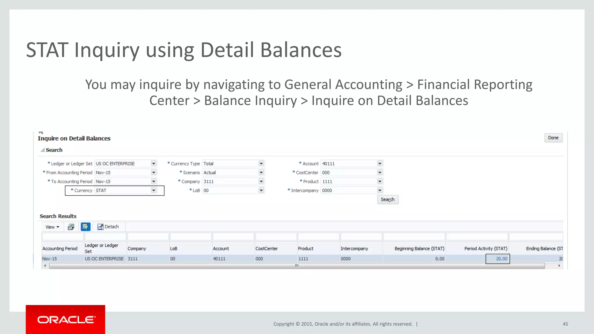 Statistical Accounts and Data in Oracle Cloud General Ledger | PPTX