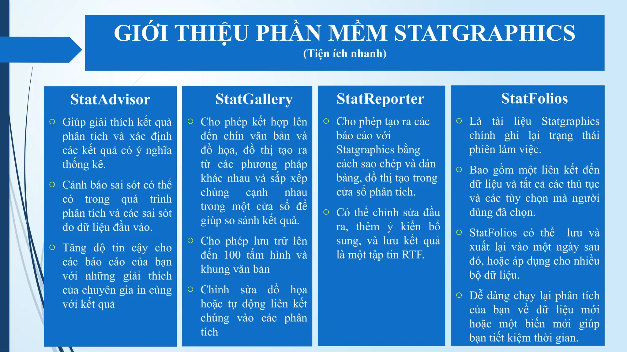 Hướng dẫn sử dụng phần mềm Statgraphics trong xử lý thống kê | PPTX