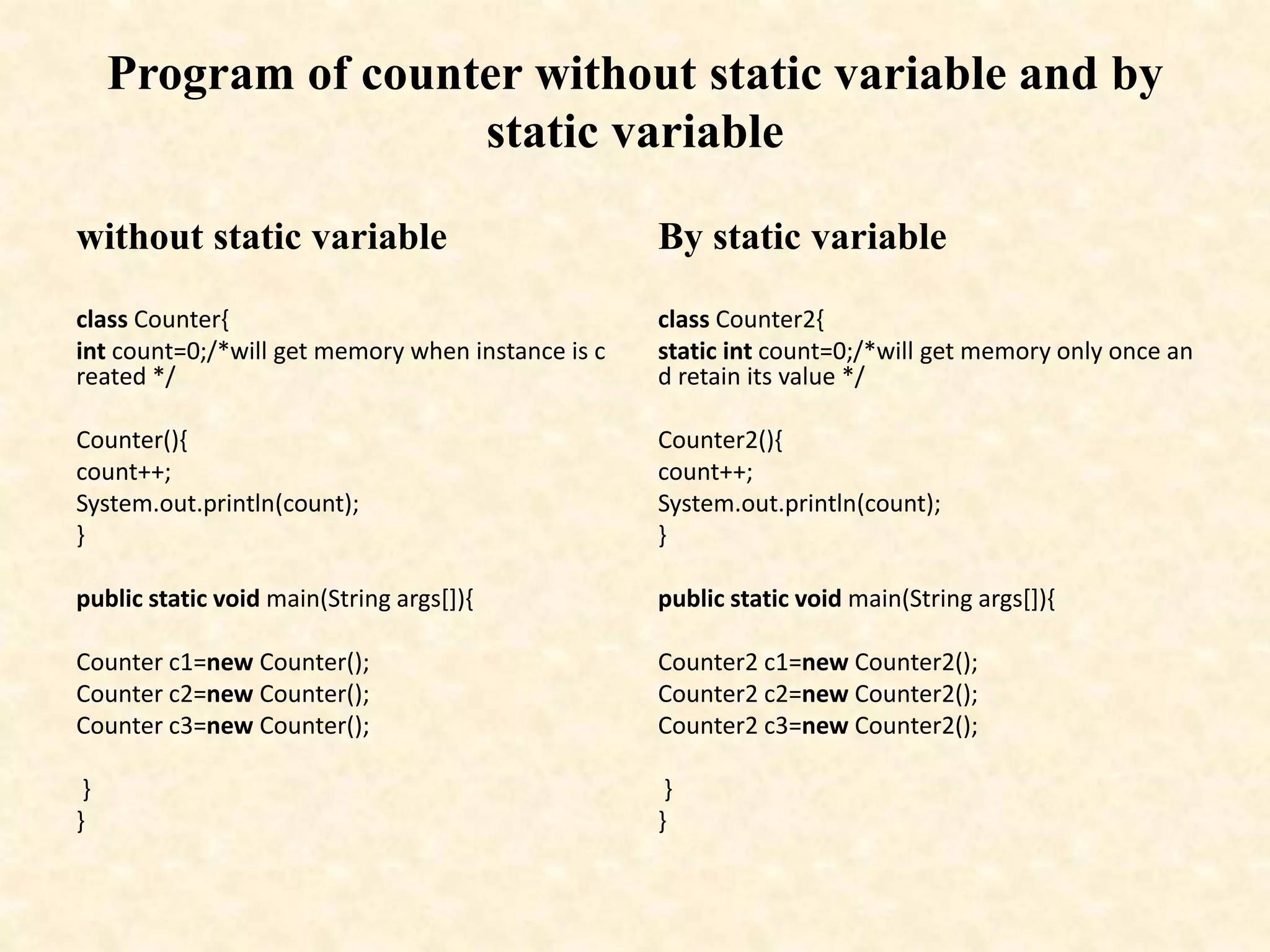Static keyword ppt | PPTX