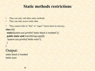Static keyword ppt | PPTX | Programming Languages | Computing