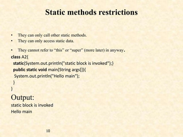 Static keyword ppt | PPTX | Programming Languages | Computing