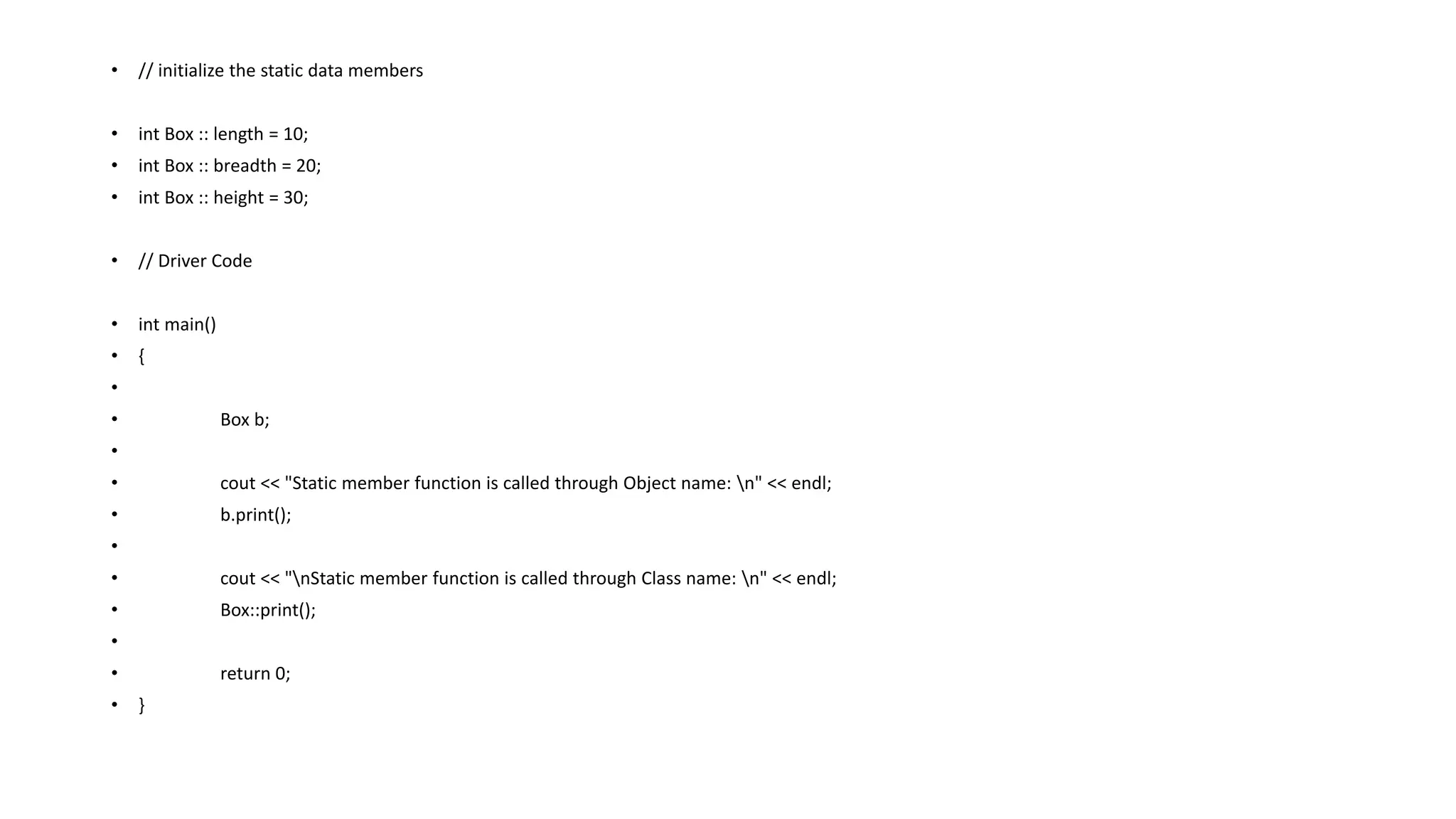 Static Member In Oops Programing Languagepptx