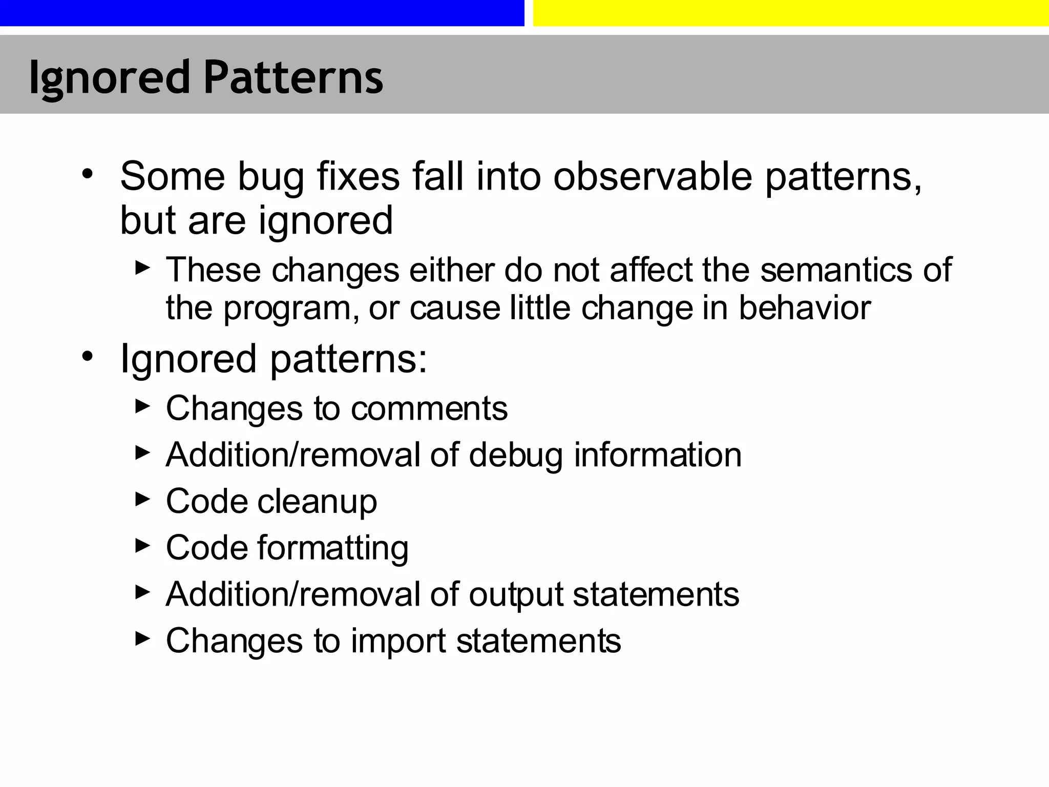 Static And Adaptive Bug Fix Patterns Ppt