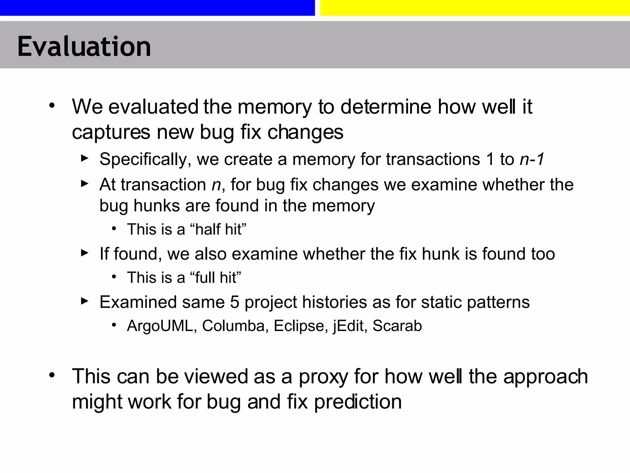 Static and Adaptive Bug Fix Patterns | PPT