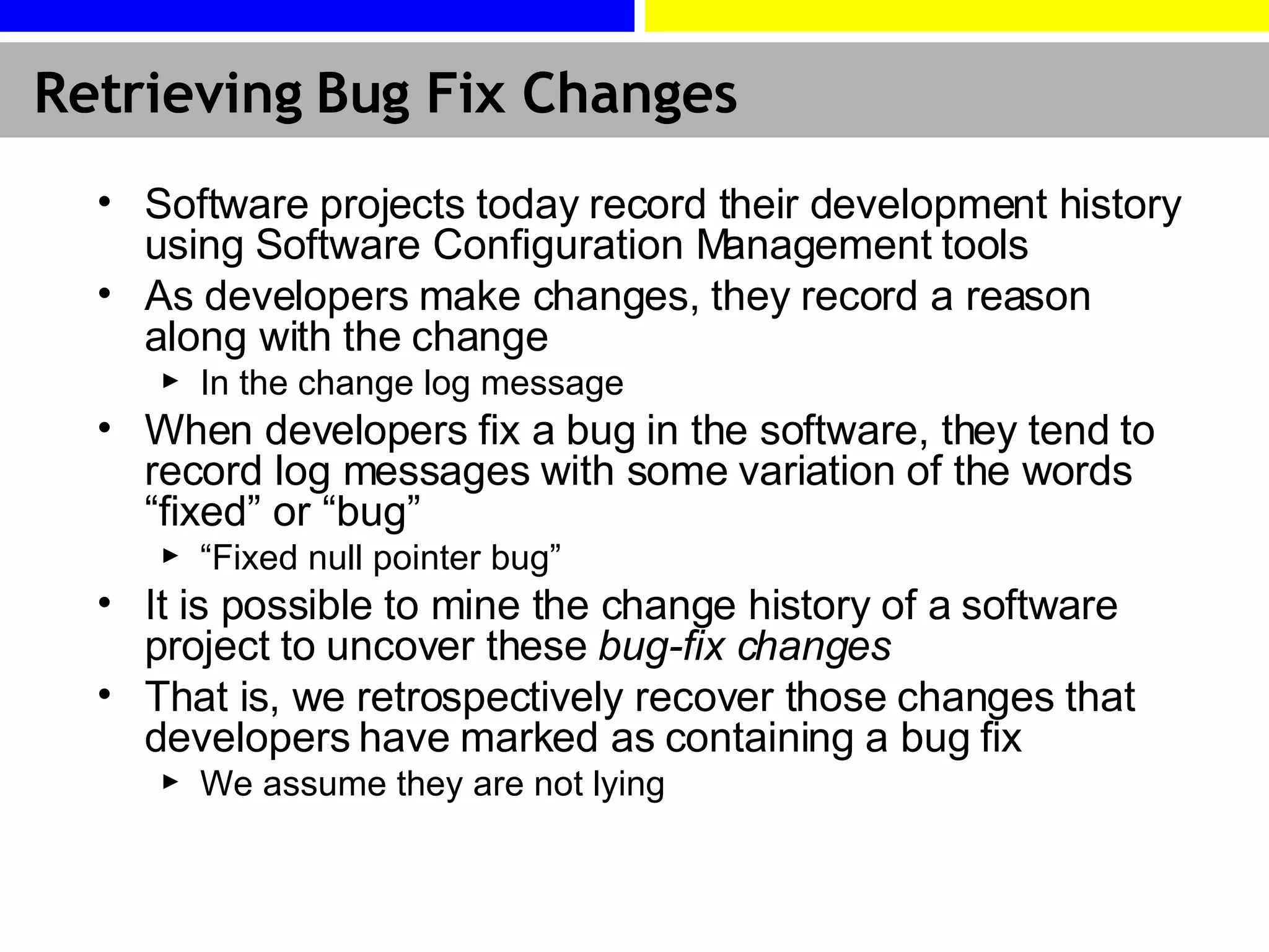 Static And Adaptive Bug Fix Patterns Ppt