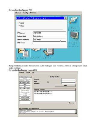 Static dan-dynamic-routing-pada-cisco-packet-tracer | PDF