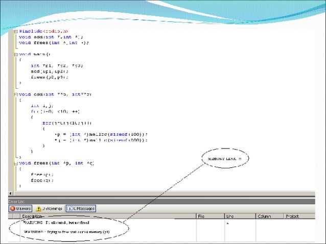 Static Memory Leak Detector | PPT
