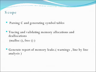 Static Memory Leak Detector | PPT