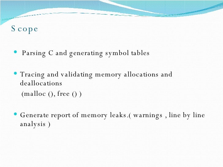 Static Memory Leak Detector