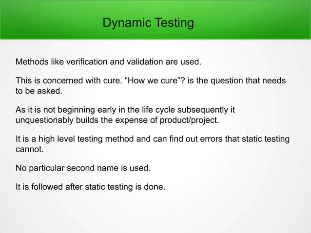 Static Testing Vs Dynamic Testing Ppt 7374