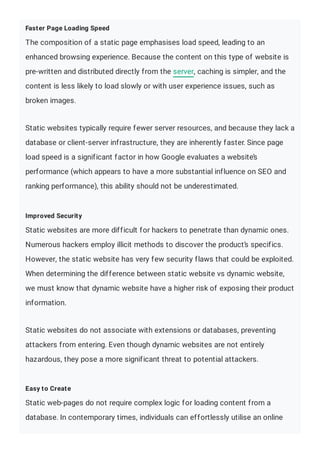 Static vs Dynamic Websites: Which Is Better for Your Business? | PDF