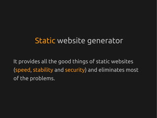 Static website generators | PPT