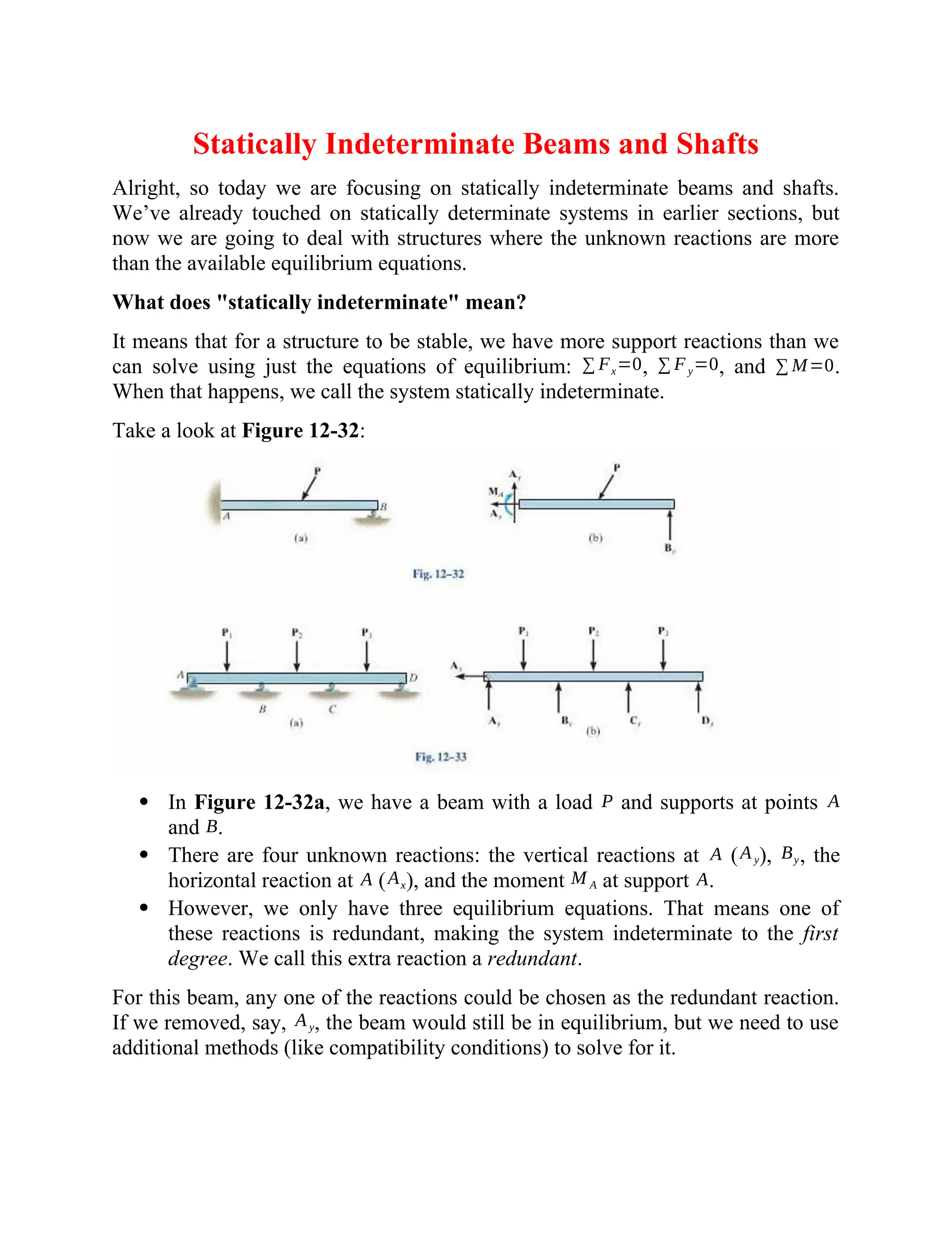 Statically indeterminate beams and shafts.docx