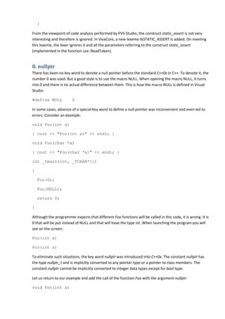 Static code analysis and the new language standard C++0x | PDF
