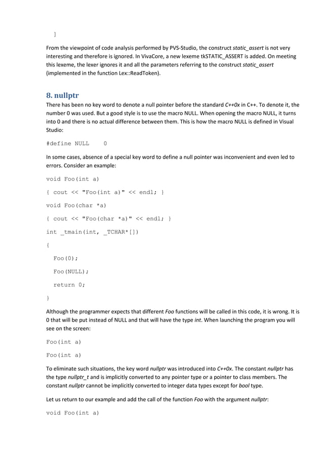 Static code analysis and the new language standard C++0x | PDF